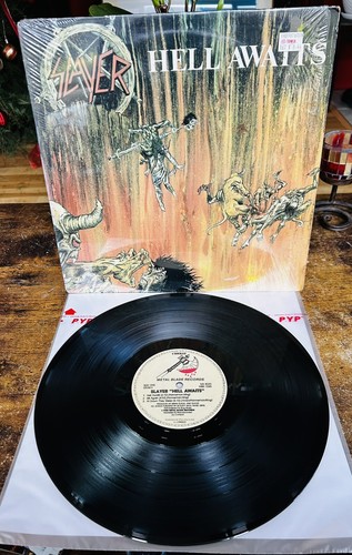Slayer Hell Awaits-IN SHRINK- LP ‘85 Combat Metal Blade OG Vinyl OG MX ...