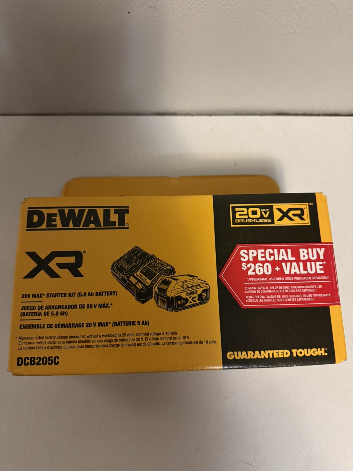 DeWalt DCB205C 20V MAX XR Premium Lithium-Ion 5Ah Starter Kit Battery ...