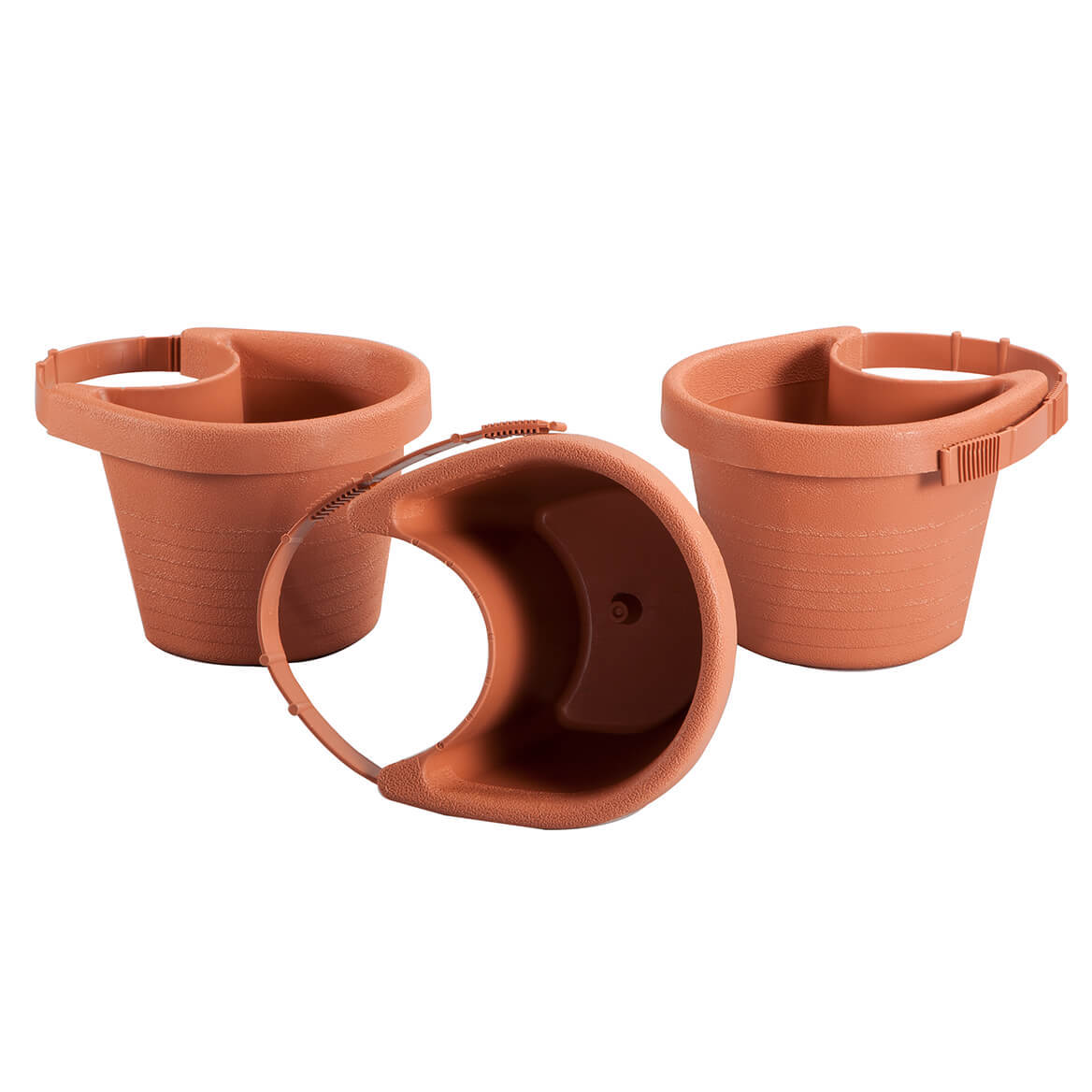Set of 3 Downspout Planters Wrap Around Adjustable Strap Pole Trough 3 Planters | eBay