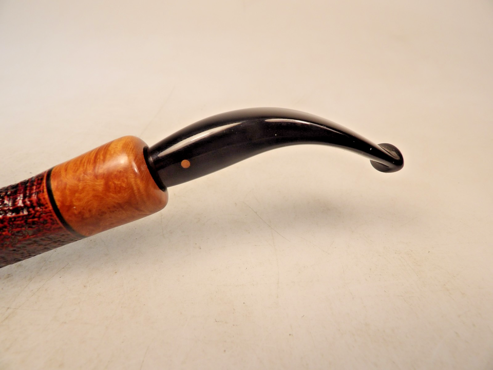 New Radice Silk Cut T/B Acrylic Stem Large Bent Briar Pipe Hand Made ...