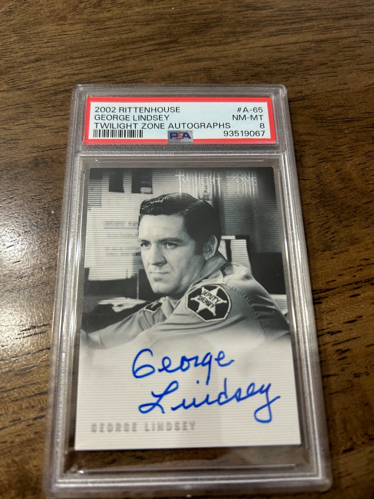 2002 Rittenhouse A-65 George Lindsey Autograph PSA 8 Twilight Zone | eBay