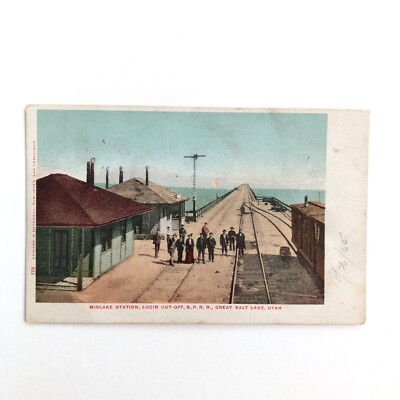 Midlake Station Lucin Cut-Off SPRR Great Salt Lake Utah Vintage ...