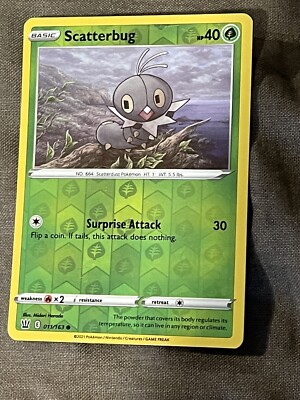 Scatterbug 011/163 Reverse Holo Pokemon Card Battle Styles Pokémon TCG ...