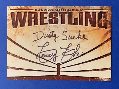 TERRY FUNK HOF Signed WWF RARE “DUSTY SUCKS” Signature Card Autograph ...