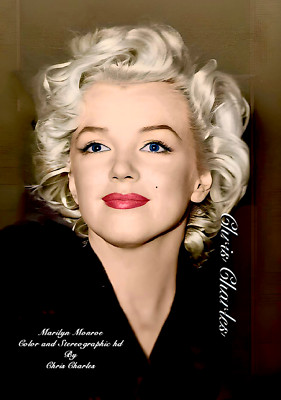 MARILYN MONROE by Chris Charles A3 HD PHOTO PRINT STEREOGRAPHIC COLOR ...