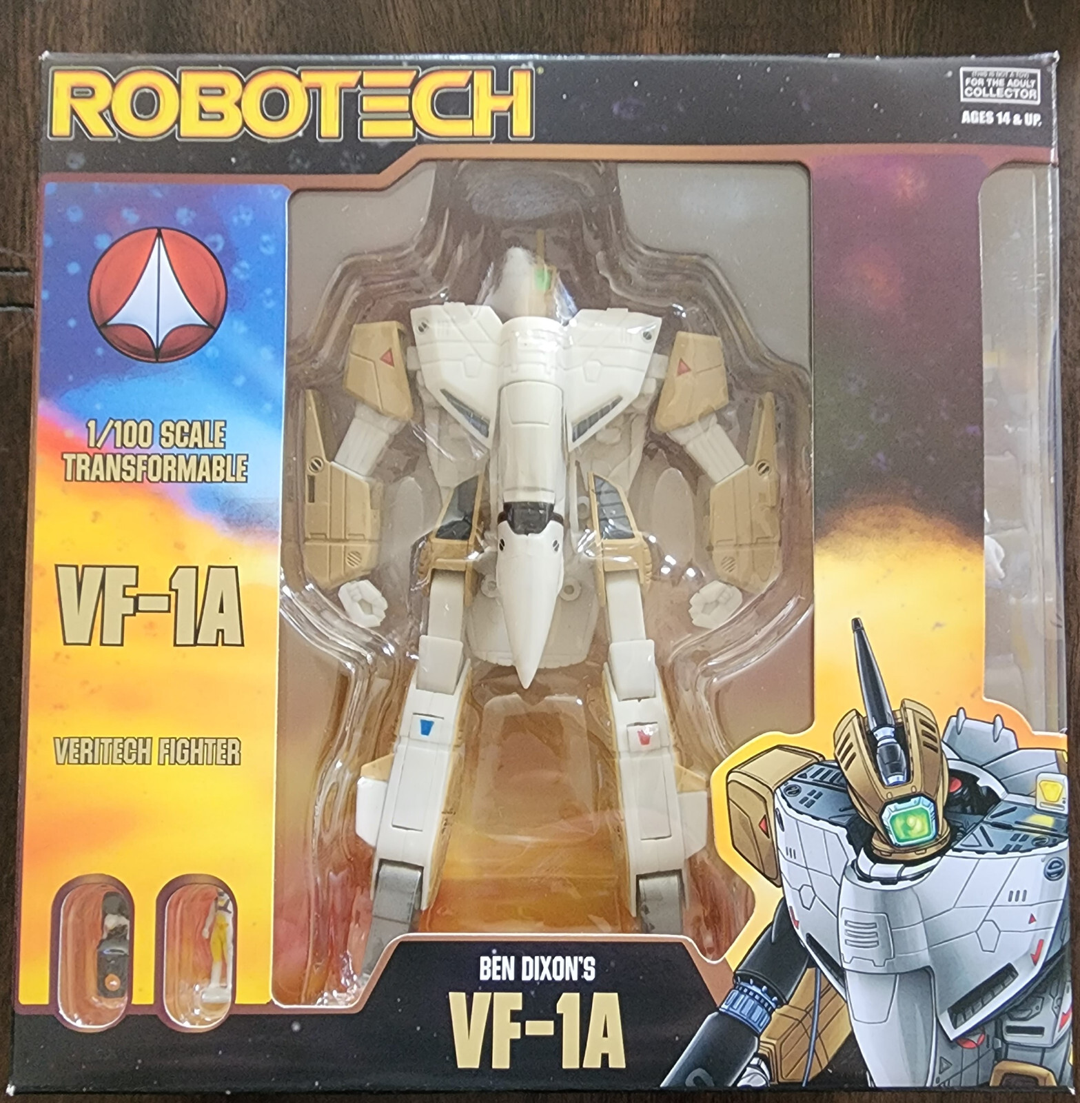 ROBOTECH 1/100 Scale VF-1J Veritech Fighter + BEN DIXON Action Figure NEW