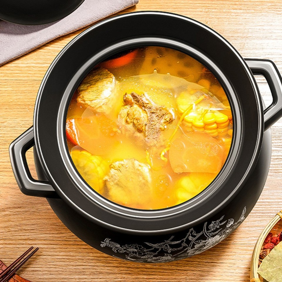 Stockpot with Lid Ceramic Stew Pot、 Big Pots for Cooking Chinese Soup ...