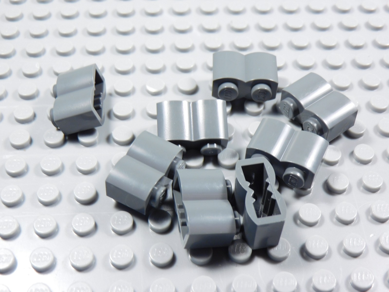 LEGO Lot of 8 Dark Bluish Gray 1x2 Modified Log Bricks AJ | eBay