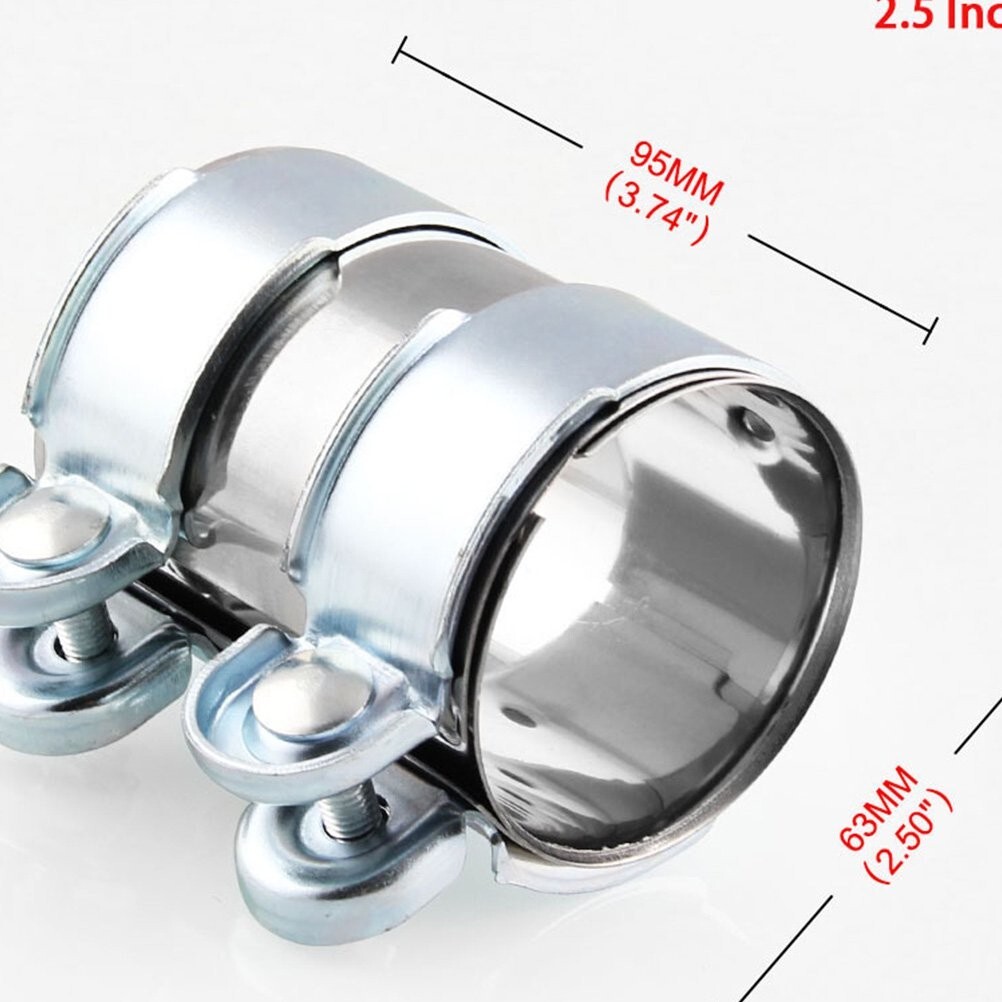 2.5" Stainless Steel Turbo Exhaust Band Clamp Muffler Pipe Connector ...