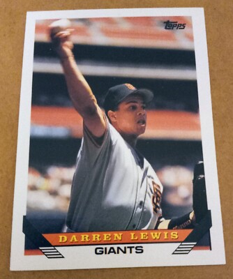 1993 Topps DARREN LEWIS Baseball Card #176. SAN FRANCISCO GIANTS ...