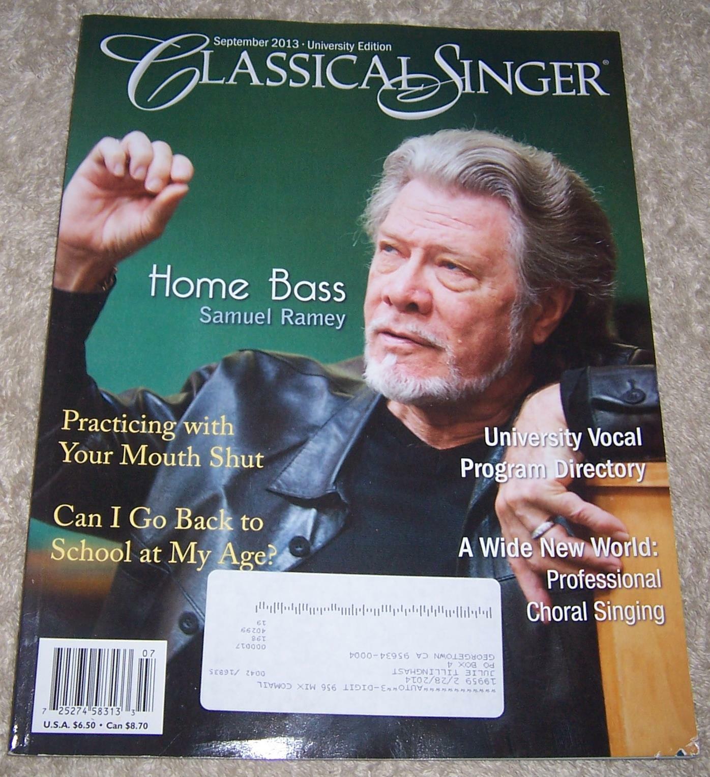 Classical Singer Magazine