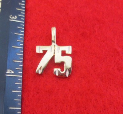 14KT GOLD PLATED NUMBER "75" DIAMOND CUT CHARM | eBay