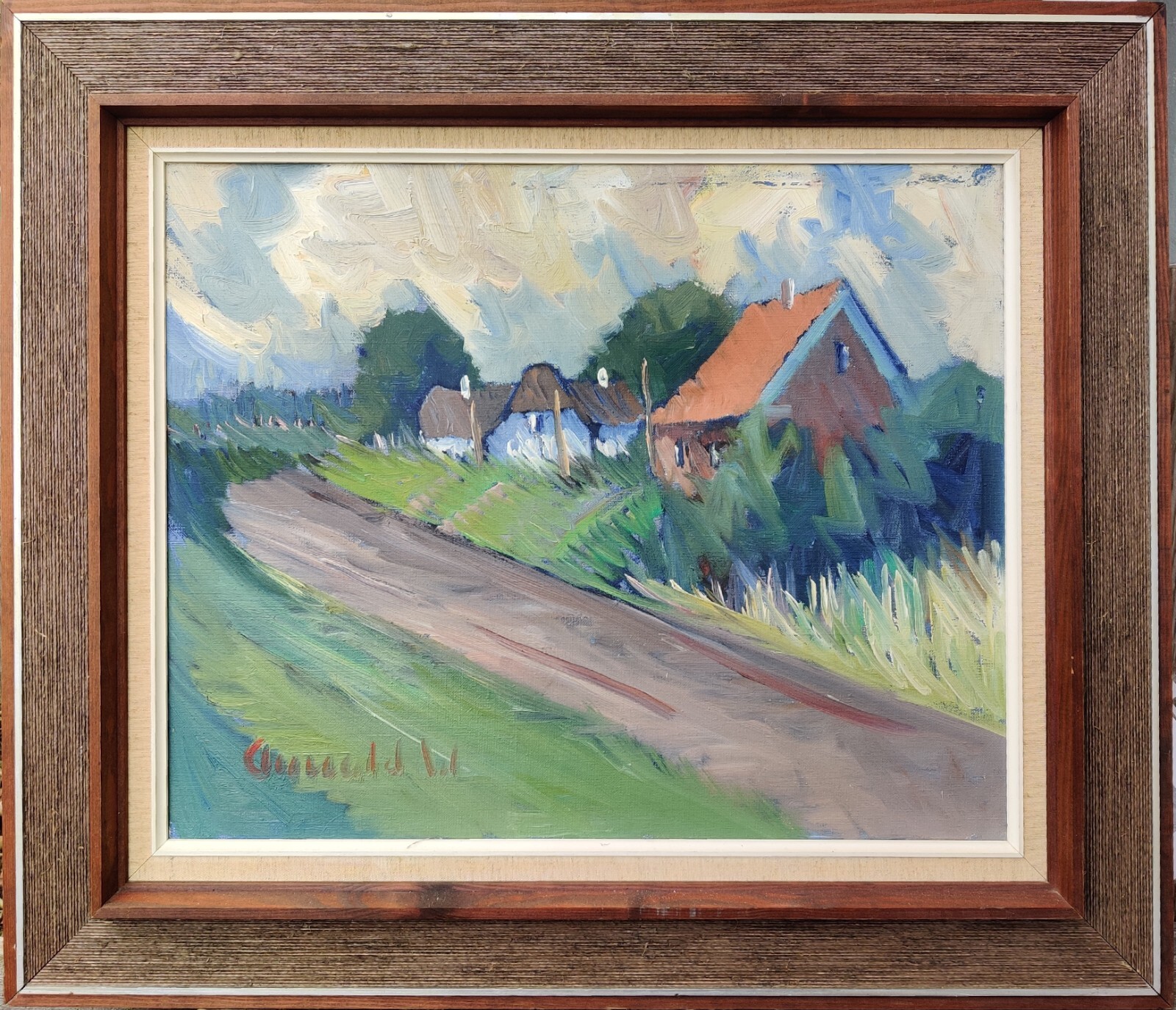 Arnold William Pedersen (1912-1986): ROAD THROUGH VILLAGE, original oil painting | eBay