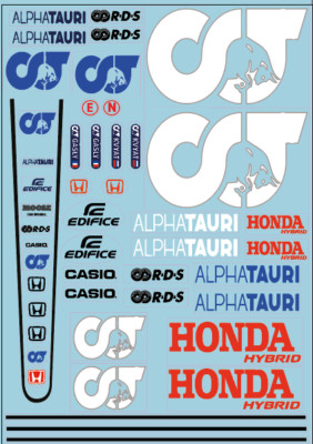 Decal Sheet 1/10 F1 + Touring Car Sticker Alpha Tauri 1366 | eBay