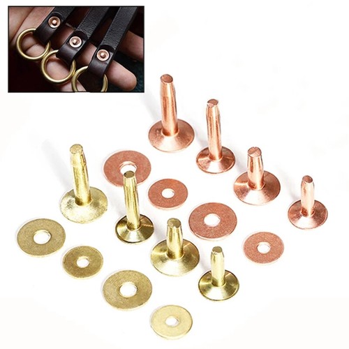 10X Solid Copper Screws Rivets Burrs Fasteners DIY Leather Craft ...