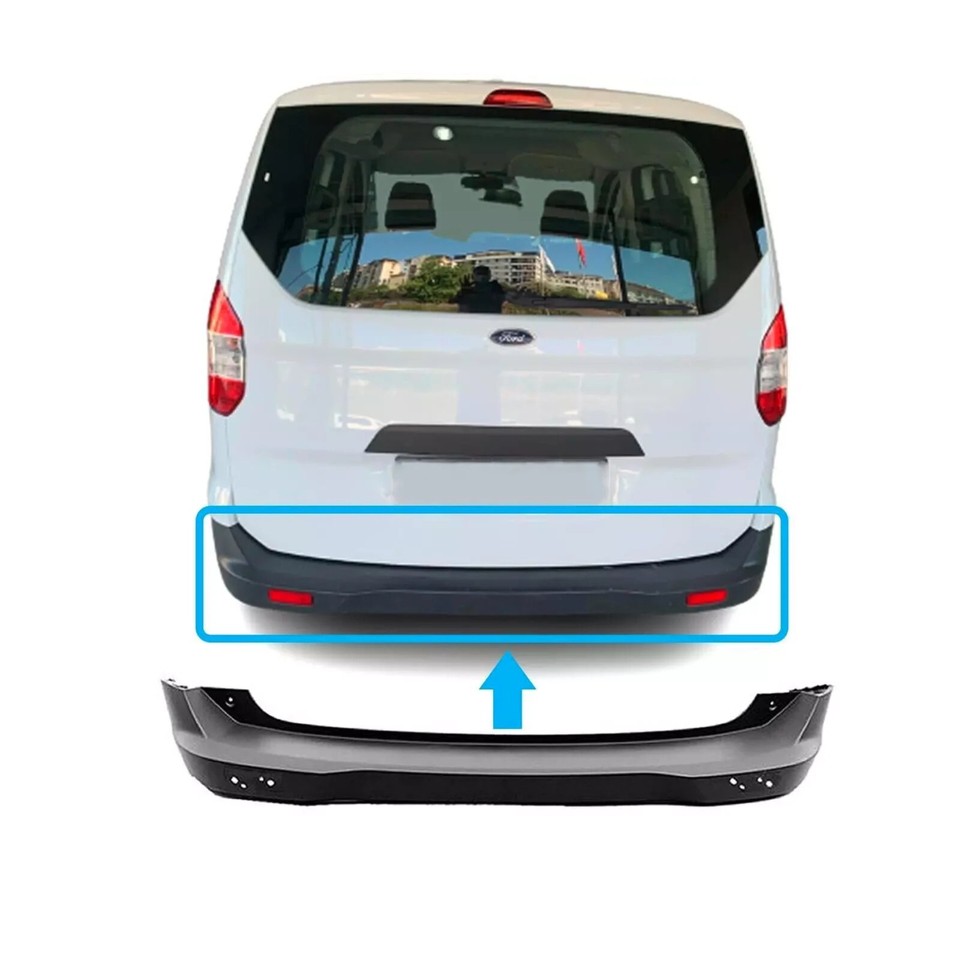 Rear Bumper For Ford Transit Courier 14 On Textured 1865569 No Sensor ...