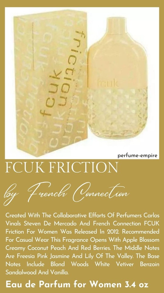 FCUK FRICTION by French Connection Perfume 3.4 oz Women edp 3.3 New in ...