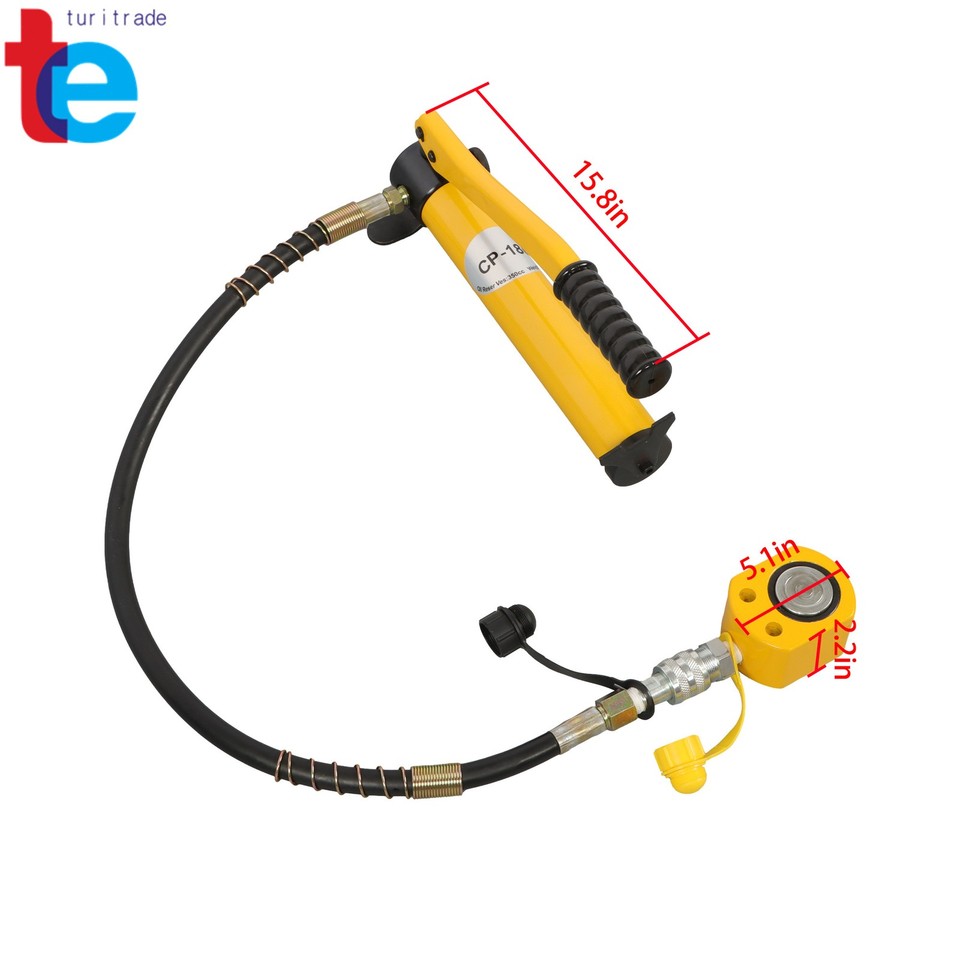 Professional 10Ton Low Profile Porta Power Kit CP-180 Manual Hydraulic ...