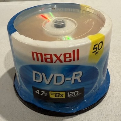 Maxell DVD-R 4.7 GB 120 Minute 50 Pack Video Recordable Discs FACTORY ...
