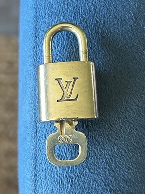 LOUIS VUITTON Lock and Key 306 Gold Brass Padlock Set (Preowned) | eBay