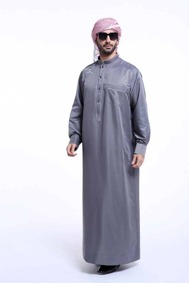 Men Dishdasha Saudi Thobe Thoub Abaya Galabeya Muslim Dress Arabic Robe ...