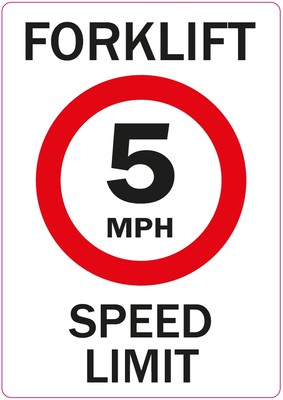 FORKLIFT 5MPH SPEED LIMIT Health&Safety Sticker Vinyl Sign 150 x 210mm ...