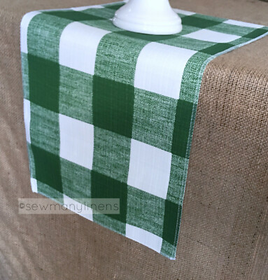 Dark Green Buffalo Check Plaid Table Runner Farmhouse Country Decor ...