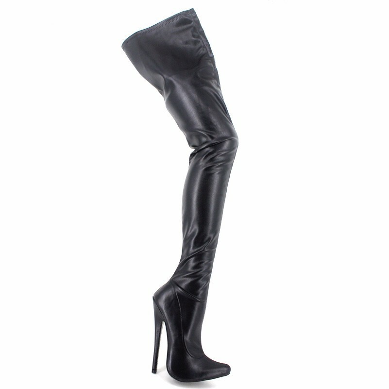 Classical 18cm High Heels Pointed Toe Thigh High Women Boots Ladies ...