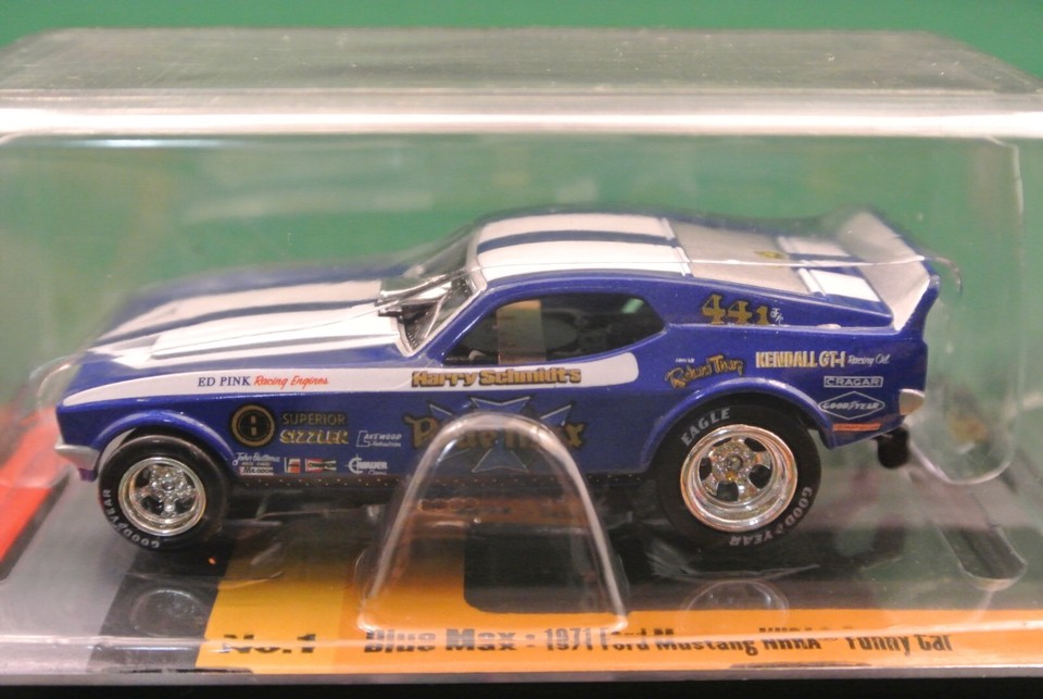 AUTO WORLD Slot Car BLUE MAX 1971 Mustang NHRA Funny Car - Legends NEW ...