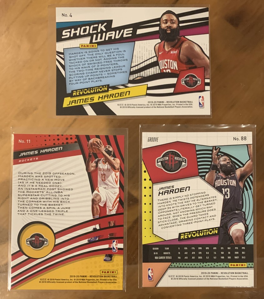James Harden 2019-20 Revolution Lot x3 Shock Wave + Vortex + #88 Groove ...