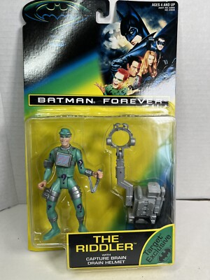Kenner Batman Forever The Riddler w/Capture Brain Drain Helmet Action ...