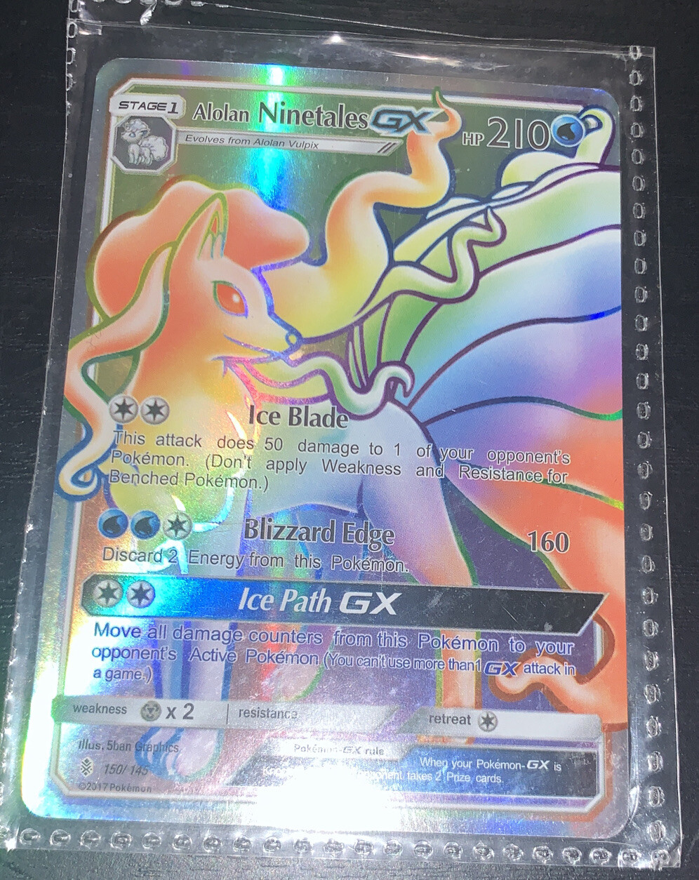 8 Alolan Ninetales Pokémon Cards 2 Cards Are Rainbow GX And 6 Normal GX ...