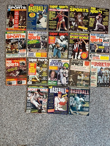 1970s Sports Magazines - lot of 18 - star players on covers including ...