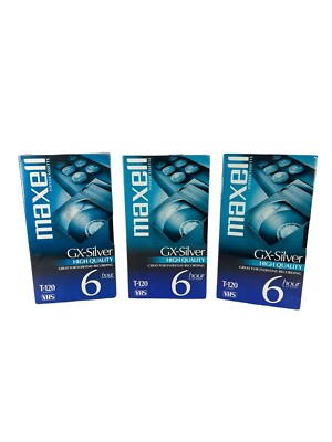 VHS Recordable Maxwell GX-Silver High Quality 6 Hour In Ep Mode Set of ...