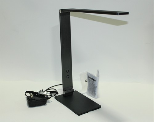 Electrix LED Slim Foldable T Desk Lamp 10W Black Brushed Aluminum 20846 ...