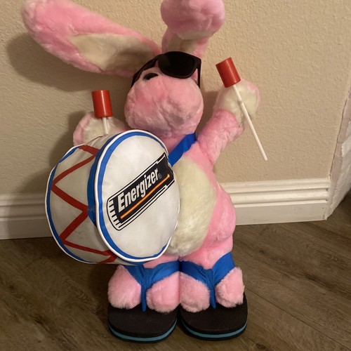 Vintage 1996 Energizer Bunny 21" Plush Toy Stuffed Animal Pink Rabbit ...
