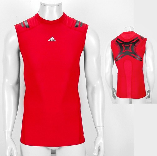 Adidas Techfit Powerweb Uomo Compressione Canottiera Maglia con Muscoli ...