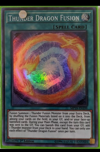 Thunder Dragon Fusion - Super Rare 1st Edition MP19-EN199 - NM - YuGiOh ...