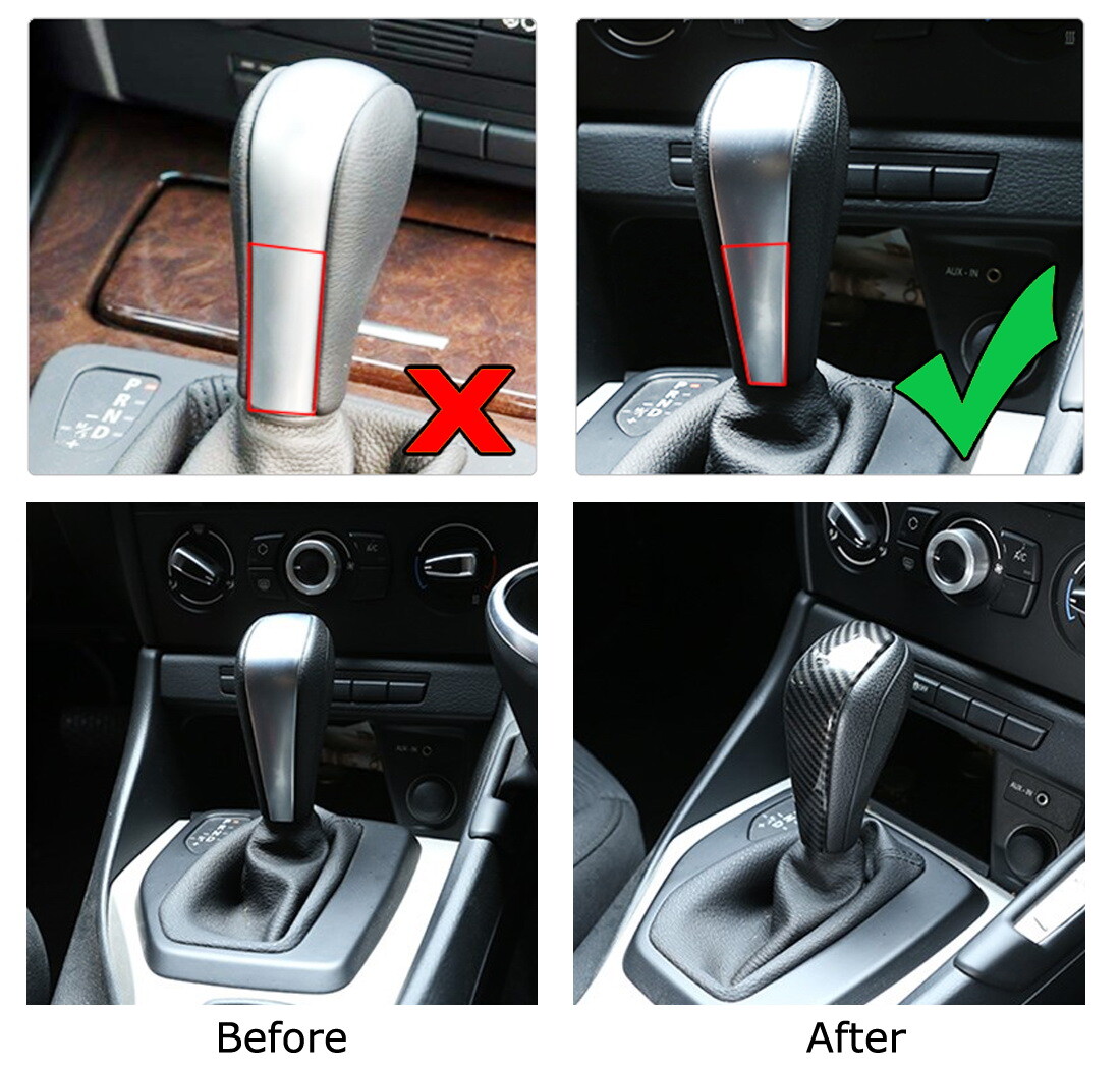 Carbon Fiber Shift Knob Cover Shell For BMW E87 1 Series E90 E92 3 ...