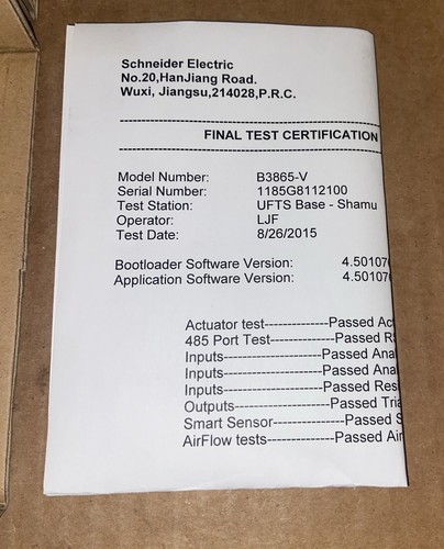 Schneider Electric B3865-V Andover Continuum Bacnet Controller New in ...