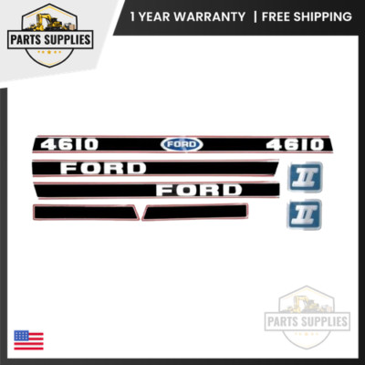 83954990 Hood Decal Set Red and Black fits Ford 4610 Tractor | eBay