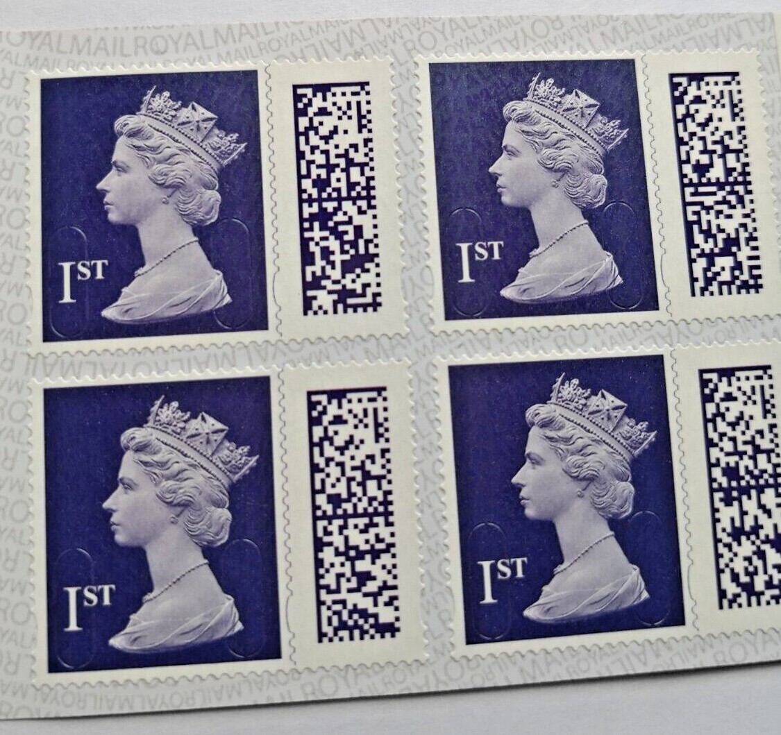 Royal Mail 1st Class/Large Stamps Book of 4x 8x Genuine Self-Adhesive ...