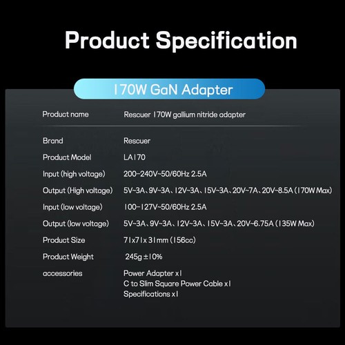 Lenovo Legion 170W Fast Charger C170 PD3.0 GaN Adapter | eBay