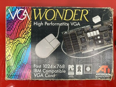 NEW ATI VGA Wonder 1024x768 IBM Compatible VGA Card W/Bus Mouse Manual ...