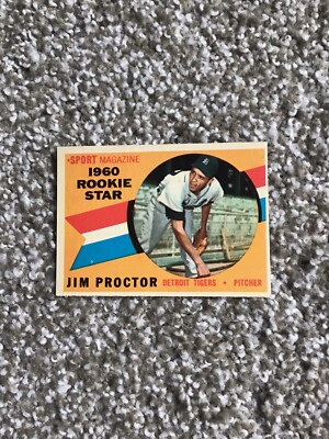 DETROIT TIGERS 1960 TOPPS JIM PROCTOR ROOKIE BASEBALL CARD #141 EX-MT ...
