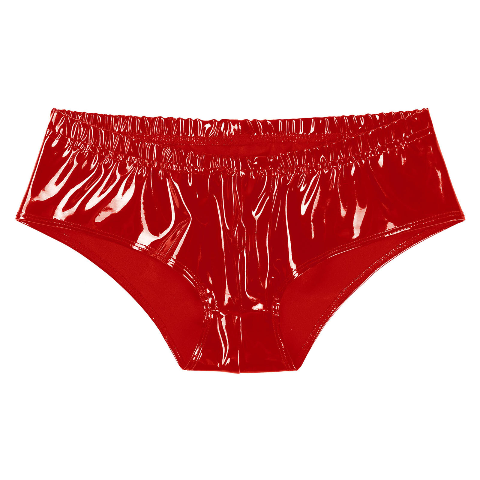 Men Latex Rubber PVC Leather Ruffled Bikini Briefs Sissy Pouch Panties ...