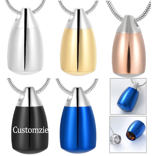 Custom Teardrop Urn Hollow Pendant Necklace for Cremation Ashes ...
