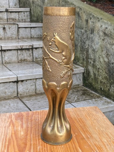 Trench Art/75 mm Shell made/Squirell thematic /Original | eBay