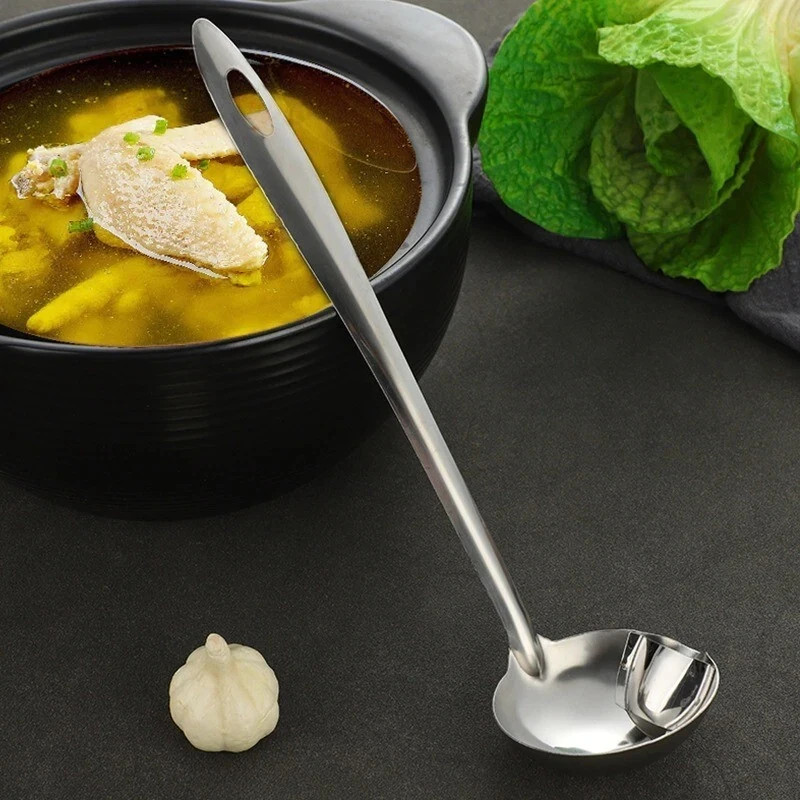 Stainless Steel Colander Spoon Soup Kitchen Gravy Filter Oil Fat ...
