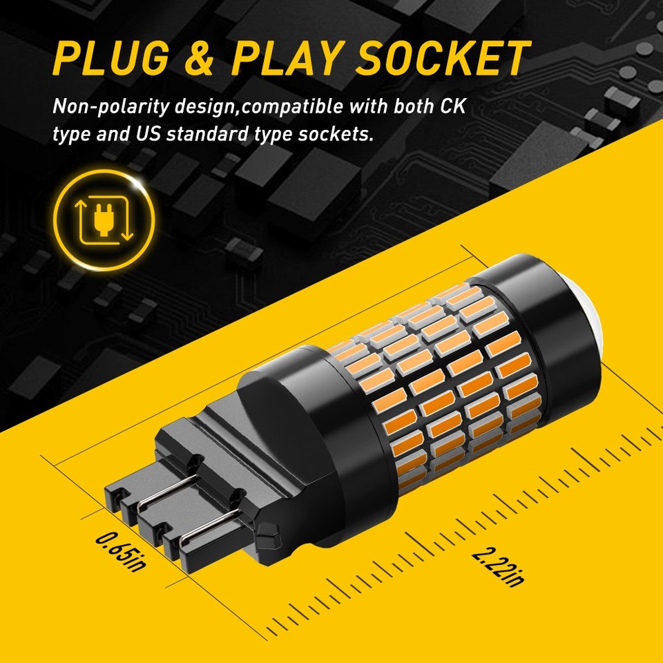 3157 SMD 3156 LED Tail Reverse Brake Turn Signal DRL Light Bulbs 6000K ...